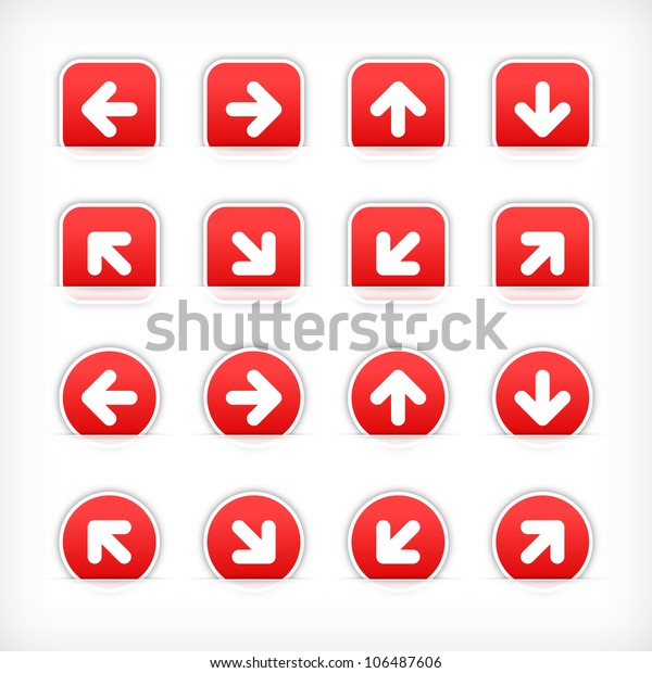 Red Arrow Sign Sticker On Cut Stock Vector (Royalty Free) 106487606 ...
