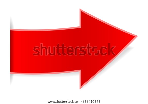 Red Arrow Sticker Label Transparent Shadow Stock Vector (Royalty Free ...