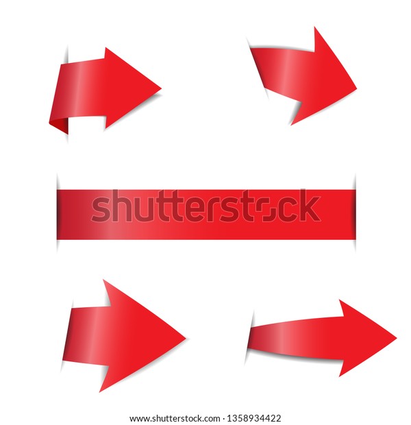 Red Arrow Stickers On White Background Stock Vector (Royalty Free ...