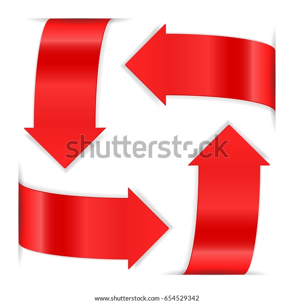 Red Arrow Stickers Transparent Shadow Vector Stock Vector (Royalty Free ...