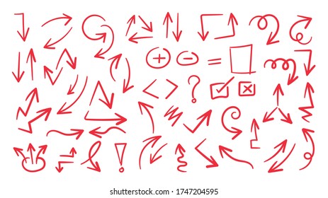 Red Arrow Vector Doodle Hand Drawn Stock Vector (Royalty Free ...