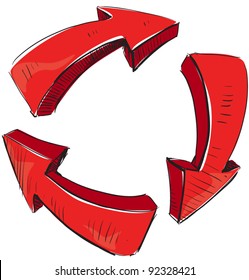 Red Arrows Recycle Icon Stock Vector (Royalty Free) 92328421 | Shutterstock