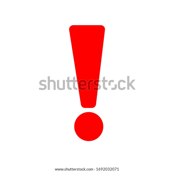 Red Attention Icon Isolated On White Stock Vector (Royalty Free ...