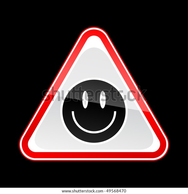 Red Attention Warning Sign Smiley Face Stock Vector (Royalty Free) 49568470