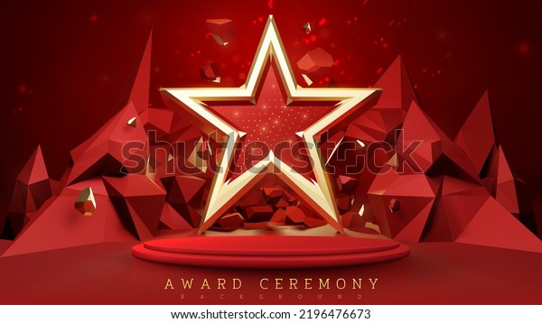 Red Award Ceremony Background 3d Luxury Stock Vector (Royalty Free ...