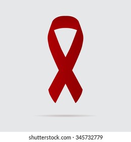 Red Awareness Ribbon Stock Vector (Royalty Free) 346744370