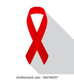 Red Awareness Ribbon Stock Vector (Royalty Free) 346744370