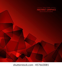 Red Background Abstract Black Square Shapes Stock Vector (Royalty Free ...