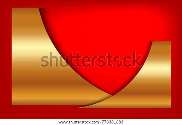 Red Background Gold Metallic Shapes Stock Vector (Royalty Free ...