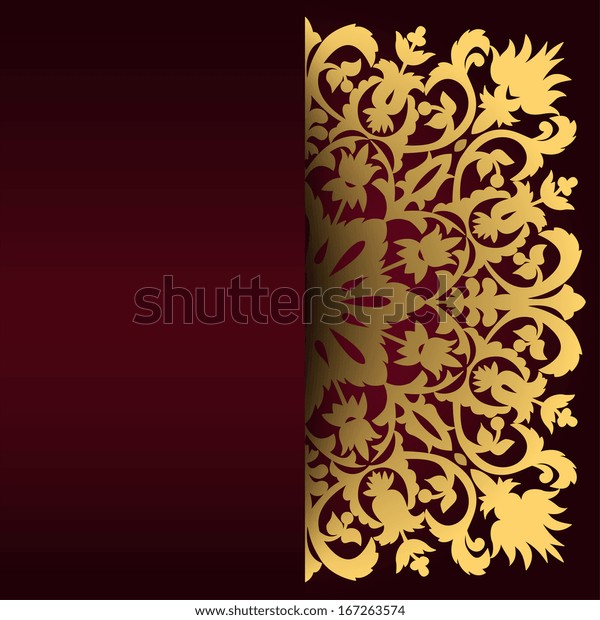 Red Background Gold Ornament Vector Stock Vector (Royalty Free ...