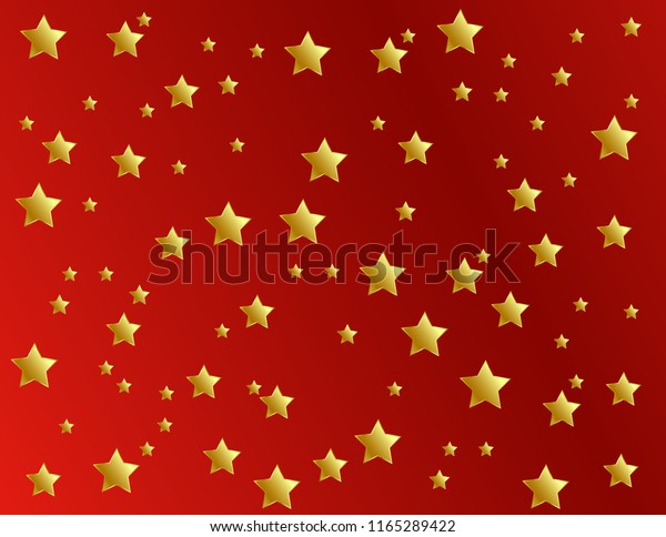 Red Background Gold Stars Stock Vector (Royalty Free) 1165289422