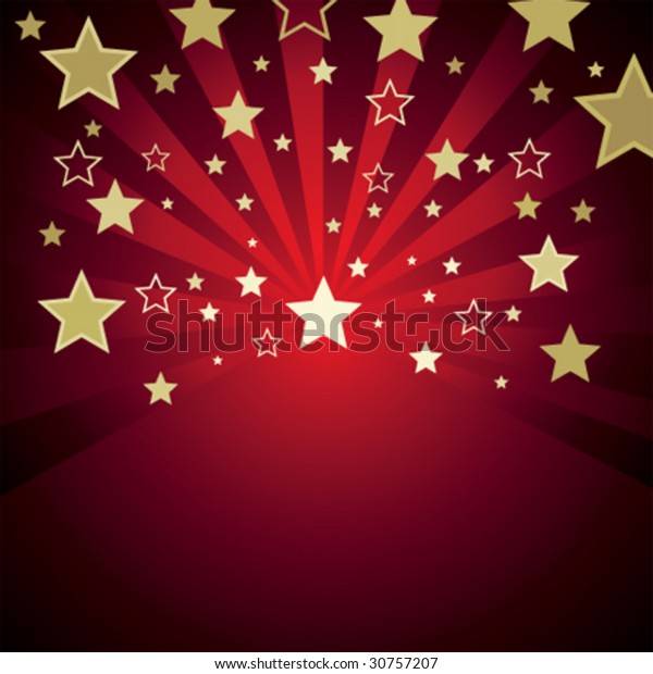 Red Background Gold Stars Stock Vector (Royalty Free) 30757207 ...