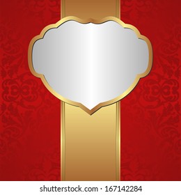 Red Background Golden Frame Stock Vector (Royalty Free) 167142284 ...