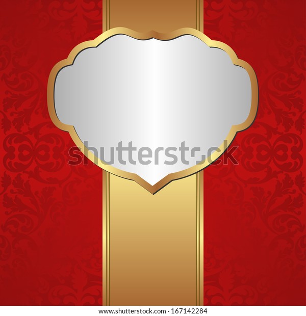 Red Background Golden Frame Stock Vector (Royalty Free) 167142284 ...