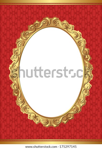 Red Background Golden Frame Transparent Space Stock Vector (Royalty ...