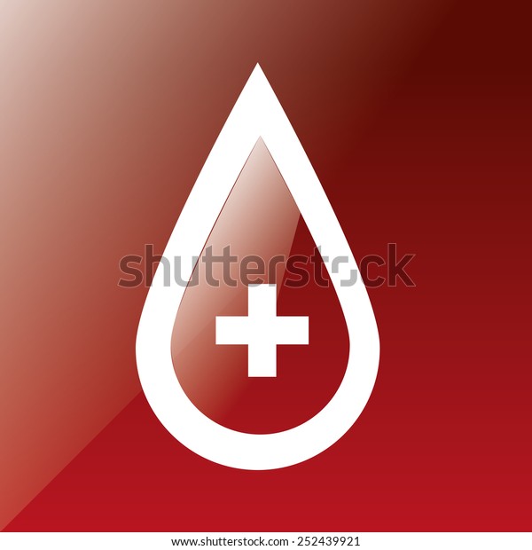 Red Background Isolated Blood Drop Cross Stock Vector (Royalty Free ...