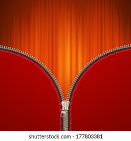 Red Background Metallic Zipper Stock Vector (Royalty Free) 177803381
