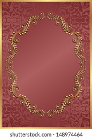 Red Background Oval Border: vector de stock (libre de regalías ...
