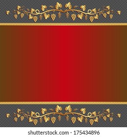 Red Background Vine Ornaments Stock Vector (Royalty Free) 175434896 ...