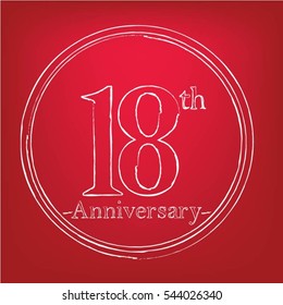 Red Background White Circles 18th Anniversary Stock Vector (Royalty ...