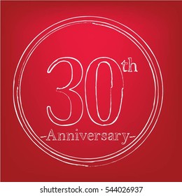 Red Background White Circles 30th Anniversary Stock Vector (Royalty ...