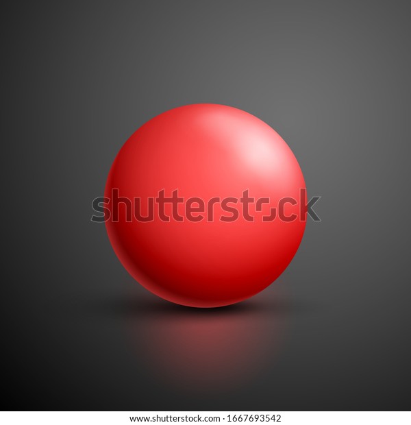 Red Ball Sphere On Dark Background Stock Vector (Royalty Free ...