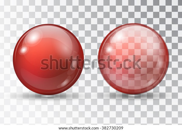 Red Ball Transparent Red Ball Rubber Stock Vector (Royalty Free) 382730209