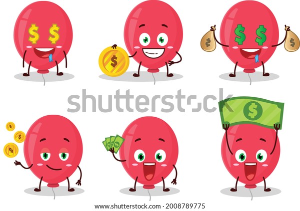 Red Balloon Cartoon Character Cute Emoticon Stock Vector (Royalty Free ...