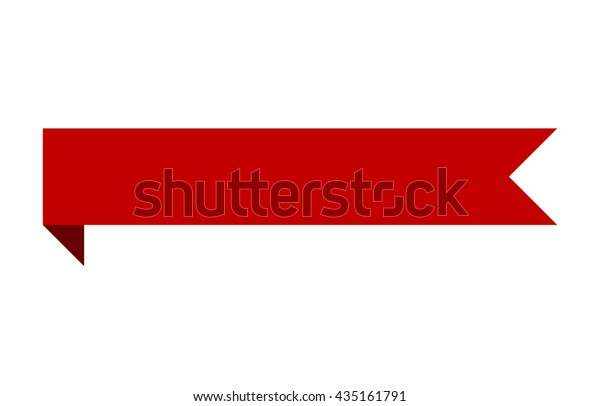 Red Banner Ribbon Strip Bend Flat Stock Vector (Royalty Free) 435161791