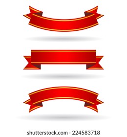 Straight Curved Red Ribbons Stock Vector (Royalty Free) 432649549 ...