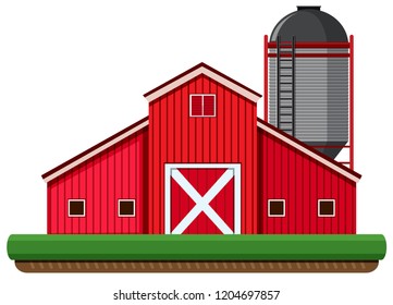 Wooden Barn House Illustration Cartoon Style Stock Illustration 1887655054