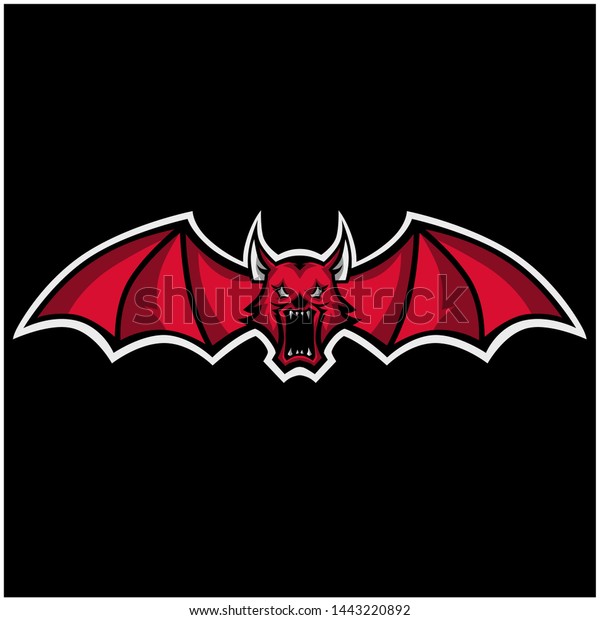 Red Bat Logo Design Red Bat Stock Vector (Royalty Free) 1443220892