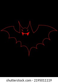Red Bat On Black Background Flying Stock Vector (Royalty Free ...