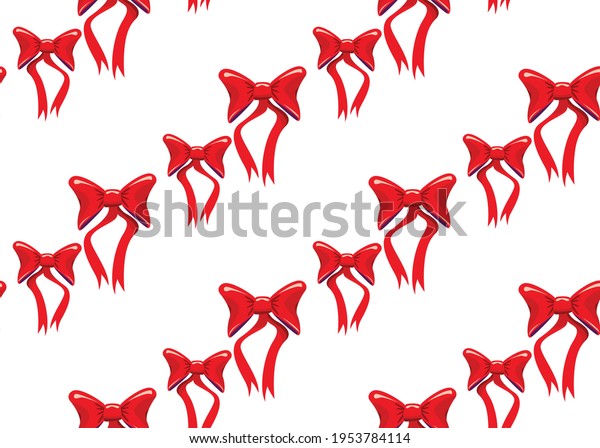 Red Beautiful Bow Seamless Background Graphics Stock Vector (Royalty ...