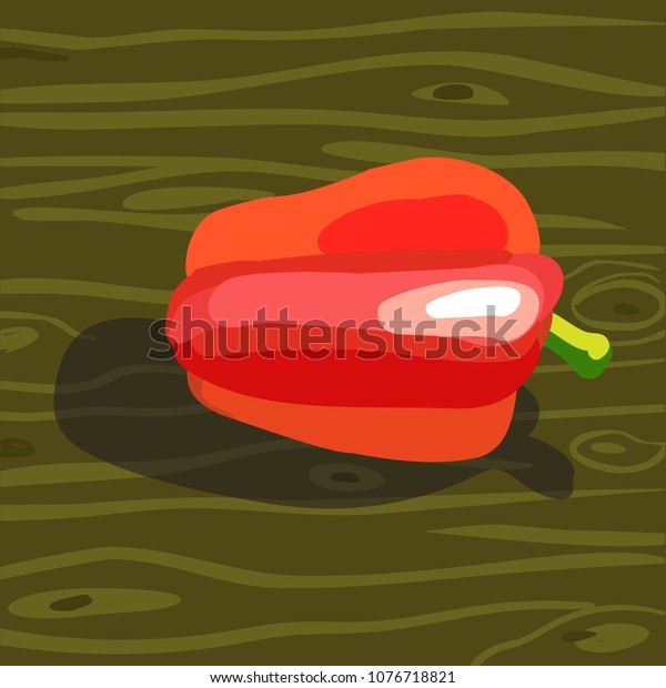 Red Bell Pepper Icon Vegetable Vector Stock Vector (Royalty Free ...