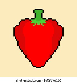 Red Bell Pepper Pixel Art 8 Stock Vector (Royalty Free) 1609896166 ...
