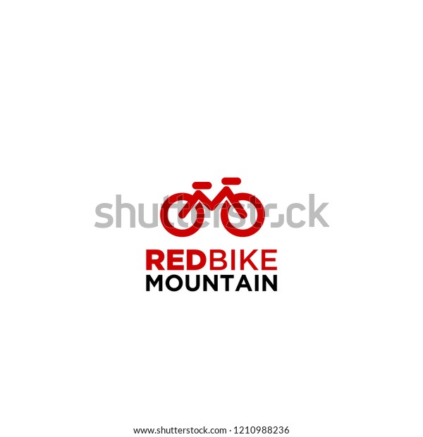 Red Bike Mountain Logo Icon Designs Stock Vector (Royalty Free ...