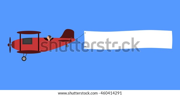 Red Biplane Poster Airplane Poster Flying Stock Vector (Royalty Free ...