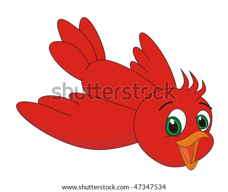 Red Bird Cartoon Vector Illustration Stock Vector (Royalty Free ...