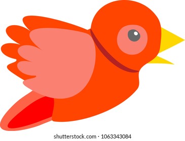 Red Bird Flying Isolated Vector Illustration Stock Vector (Royalty Free ...