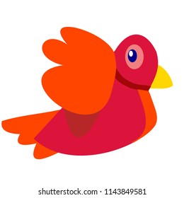 Red Bird Flying Isolated Vector Stock Vector (Royalty Free) 1143849581