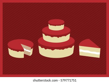 Red Birthday Cake Stock Vector (Royalty Free) 579771751 | Shutterstock