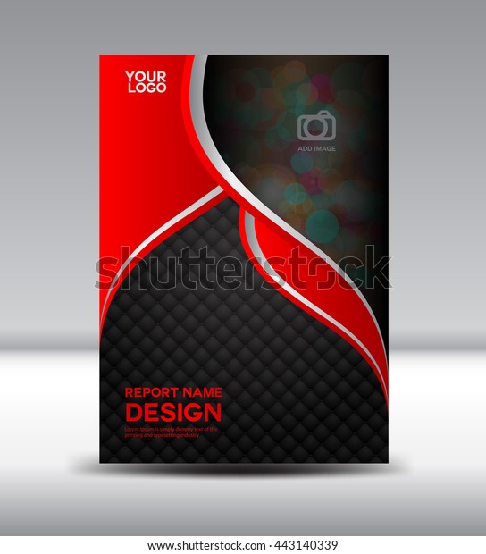 Red Black Cover Design Booklet Flyer Stok Vektör (Telifsiz) 443140339 ...