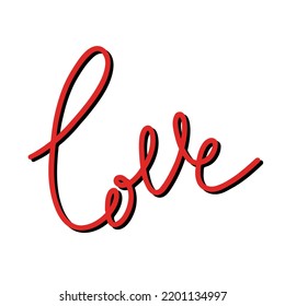 Red Black Love Word Vector Lettering Stock Vector (Royalty Free ...