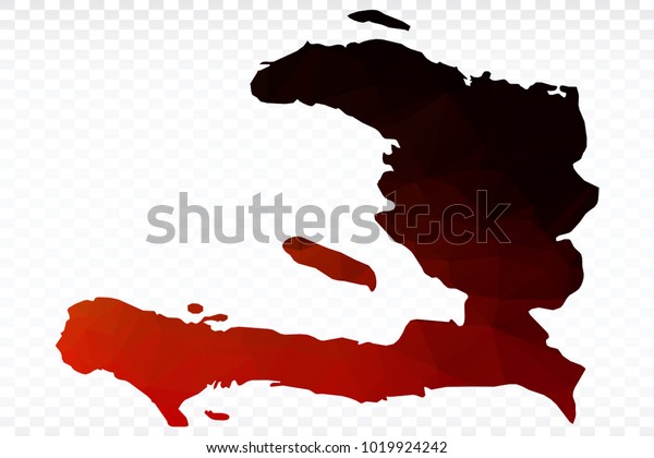 Red Black Map Polygonalhaiti Map Multicolored Stock Vector (Royalty ...