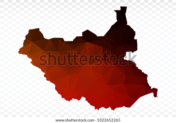 Red Black Map Polygonalsouth Sudan Map Stock Vector (Royalty Free ...