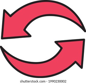 Red Black Outlined Recycle Icon Stock Vector (Royalty Free) 1990230002 ...