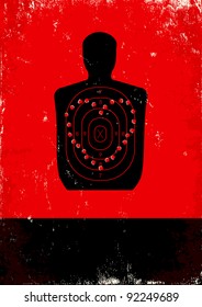 Red Black Poster Shooting Target Stock Vector (Royalty Free) 92249689 ...