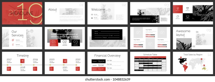 Red Black Presentation Templates Easy Use Stock Vector (Royalty Free ...