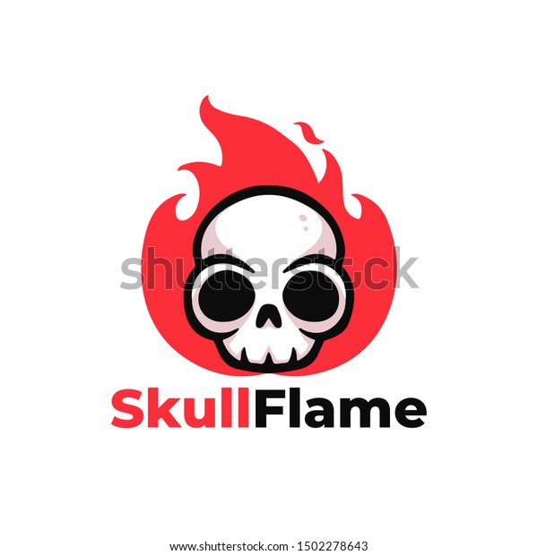 Red Black Skull Flames Fire Flaming Stock Vector (Royalty Free) 1502278643